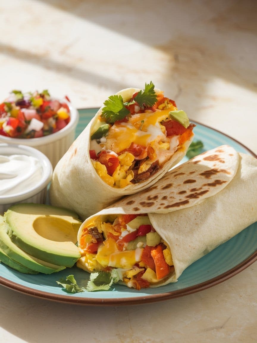 Savory Breakfast Burritos Recipe - Petite Panini