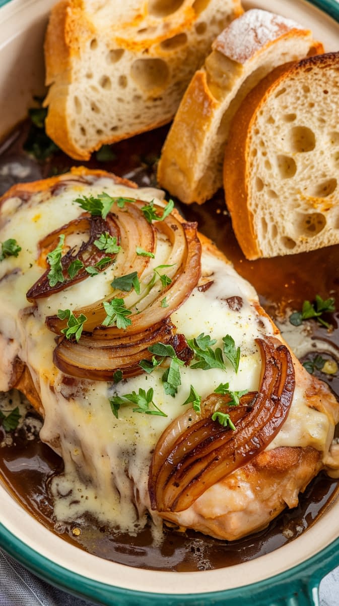 Slow Cooker French Onion Chicken - Petite Panini