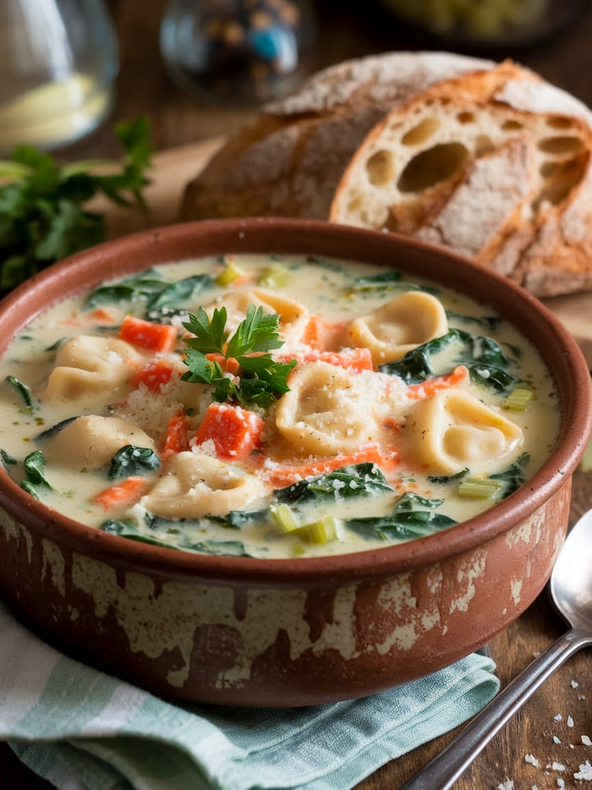 Creamy Tortellini Soup - Petite Panini