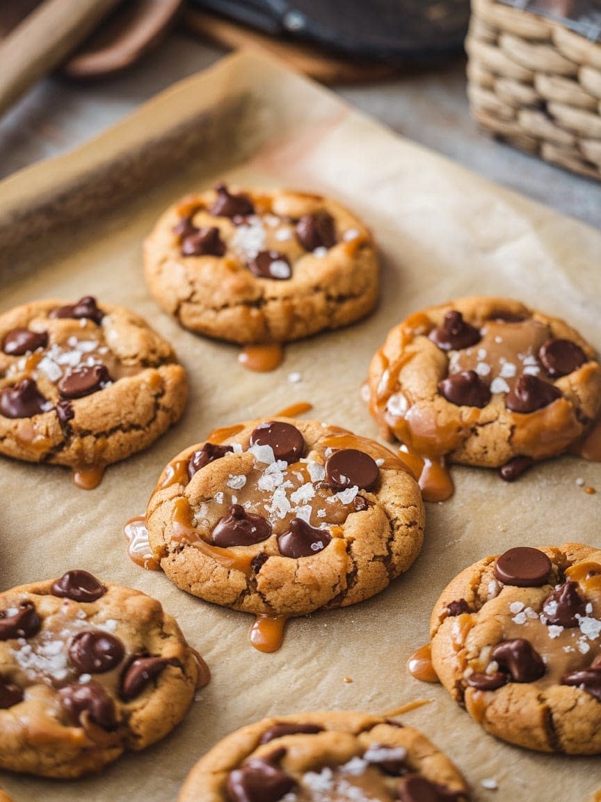 Salted Caramel Pretzel Chocolate Chip Cookies - Petite Panini