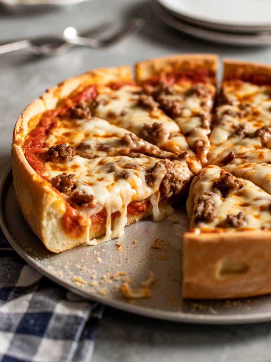 Deep-Dish Pizza Pie Recipe - Petite Panini