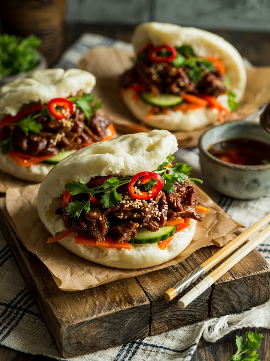 Korean Bulgogi Beef Bao Buns Recipe - Petite Panini