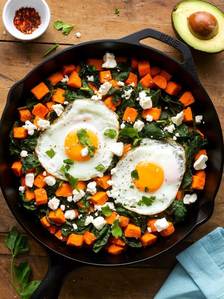 Sweet Potato and Spinach Breakfast Hash - Petite Panini