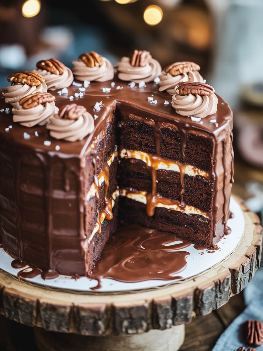 Chocolate Turtle Cake Recipe - Petite Panini